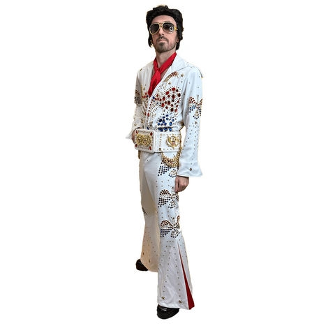 Authentic Professional Elvis Adult Costume w/ Rhinestones & Belt ...