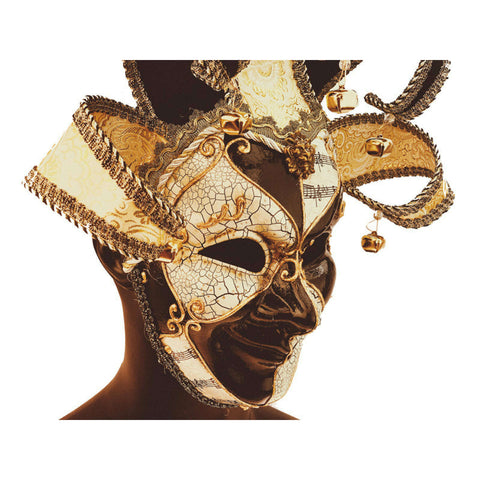 Black & White Full Face Venetian Jester Mask – AbracadabraNYC