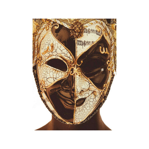 Black & White Full Face Venetian Jester Mask – AbracadabraNYC