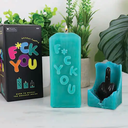 F**K You Swearing Candle with Hidden Middle Finger – AbracadabraNYC