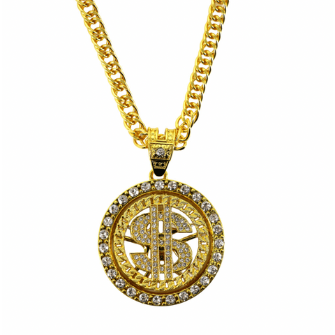 Large Gold Dollar Sign Curb Chain – AbracadabraNYC