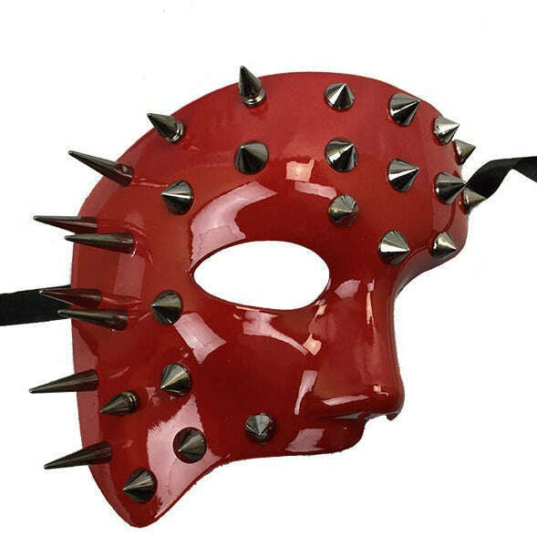 Red Phantom Spiked Half Mask – AbracadabraNYC
