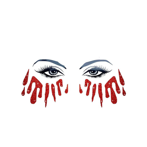 Bloody Awesome Glitter Tears Face Sticker – AbracadabraNYC