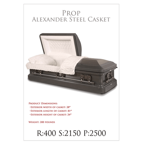 Alexander Steel Casket Prop – AbracadabraNYC