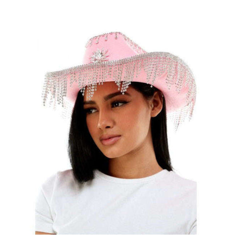 Premium Pink Rhinestone Cowboy Hat – AbracadabraNYC