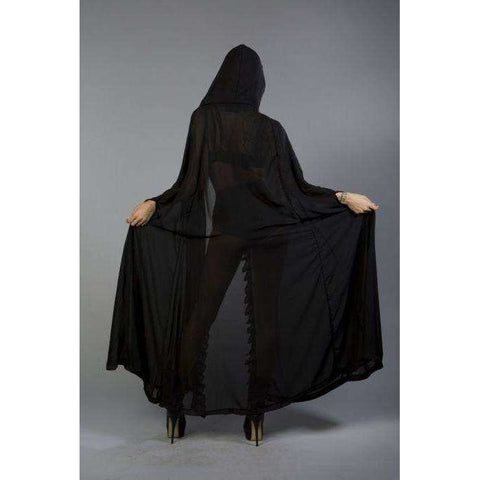 Black Chiffon Frilly Detail Cape – AbracadabraNYC