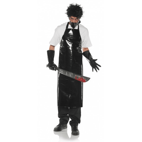 Psycho Butcher Kit w/ Vinyl Gloves , Mask & Apron Unisex Adult Costume ...